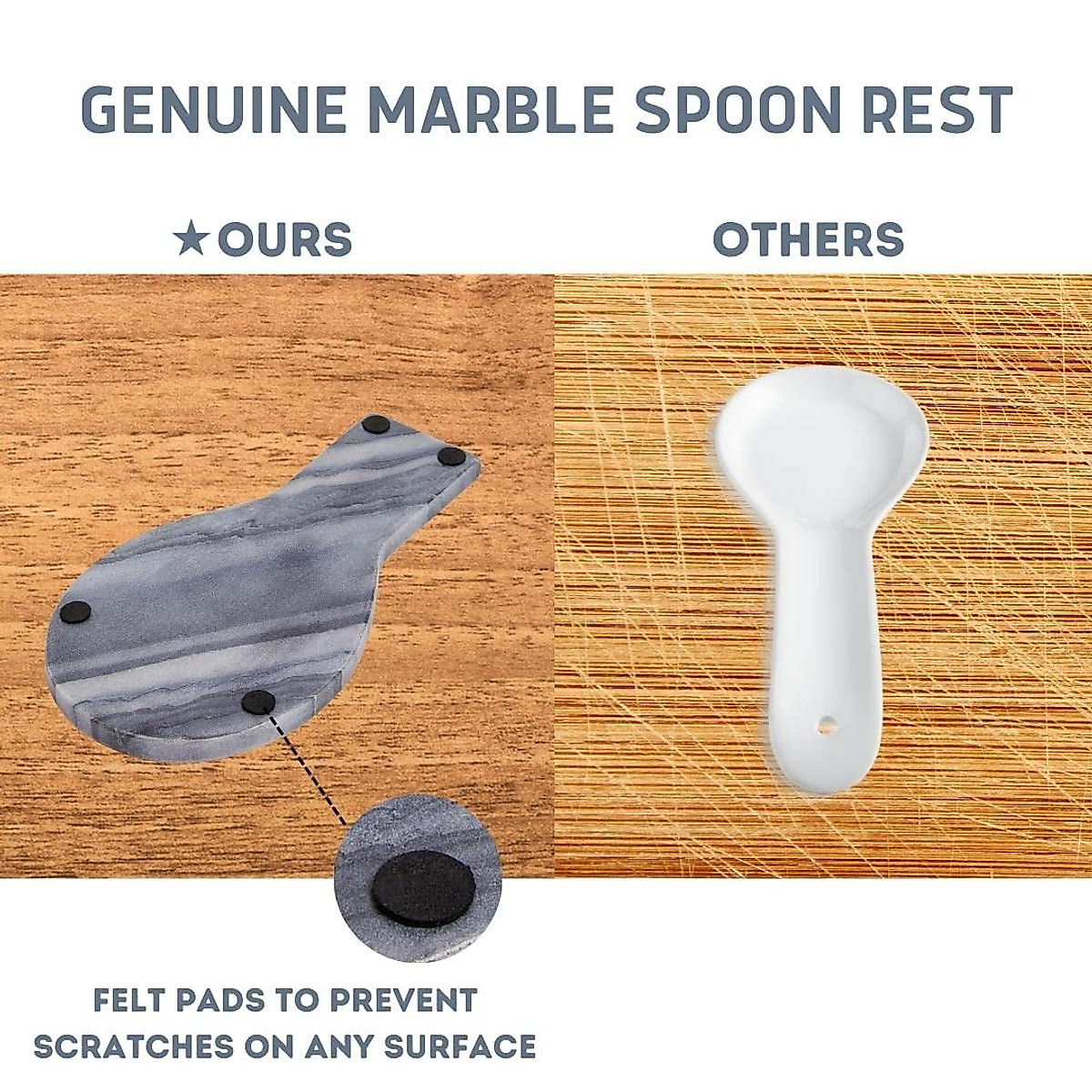 Lexi Home Marble Thankful Engraved 10" Spoon Rest