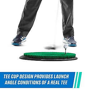 Fiberbuilt Golf Adjustable Golf Tee; Premium Driving Range Mat Golf Tees; Great for Hitting Balls into a Practice Net or Simulator - 2 Pack Black