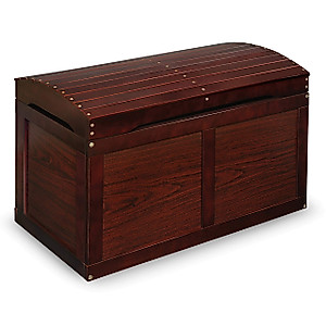 Badger Basket Kid's Hardwood Barrel Top Toy Box Storage Chest with Safety Hinge - Cherry