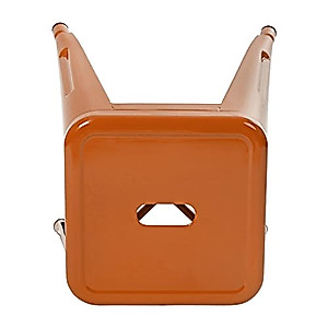 Flash Furniture Metal Dining Table Height Stool - Backless Orange Kai Commercial Grade Stool - 18 Inch Stackable Dining Chair - Set of 4