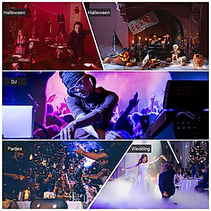 Fog Machine, 500W Portable Led Fog Machine with 11ft Wired Receiver and Wireless Remote Control, Three-Color Smoke Machine Suitable for Christmas/Valentine's Day/Halloween/Wedding/Party/DJ (Black)