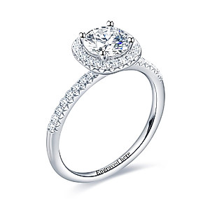 LANE WOODS 1ct Mossanite Ring D Color VVS1 Clarity Solitaire Women's Engagement Rings Wedding Band Gift