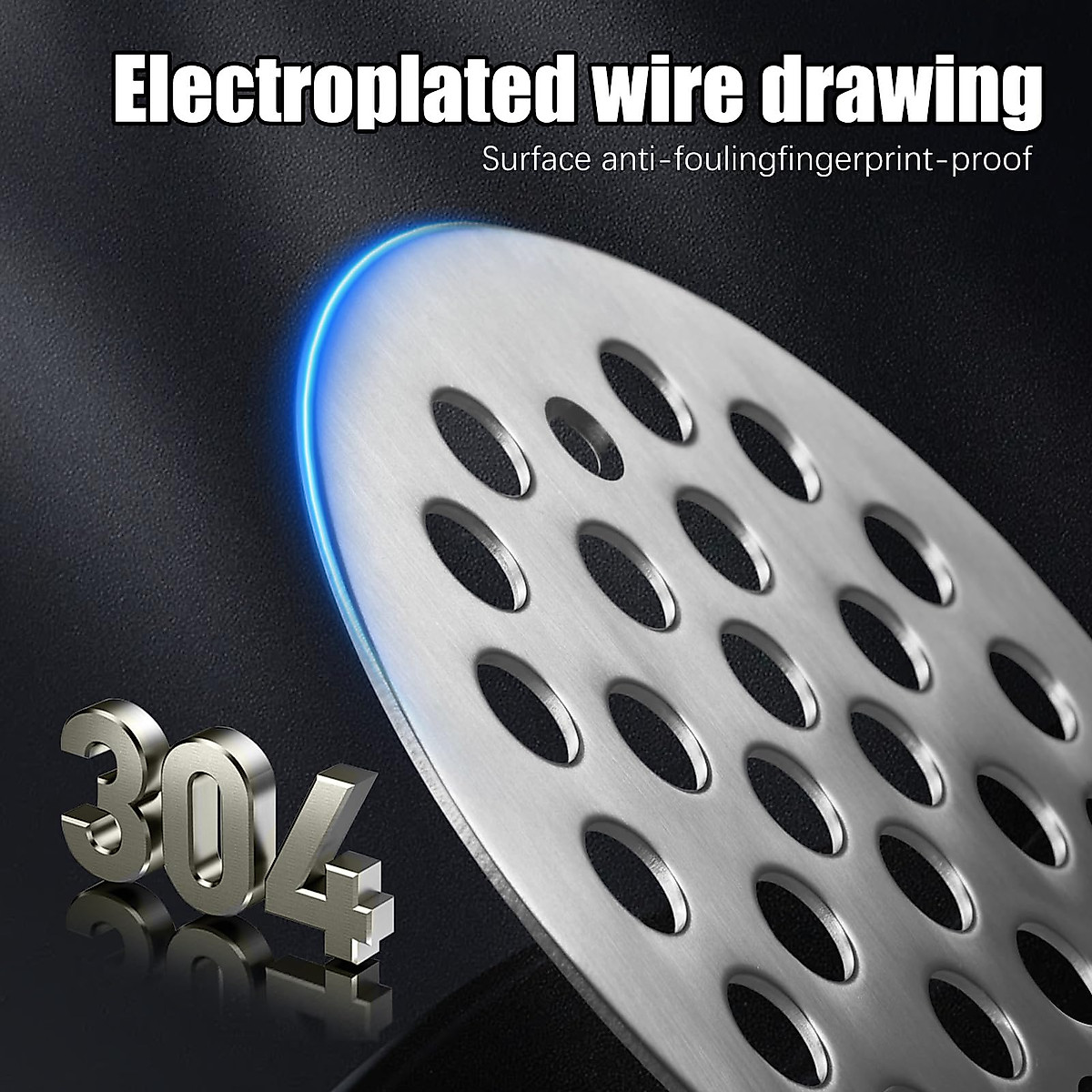 4-1/4“ Shower Strainer Drain Trim Set, Screw-in Shower Strainer Drain Cover, Shower Floor Replacement Cover Bathroom Drain Strainers (Brushed Nickel)