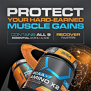 BCAA + EAA Amino Acid Complex with Glutamine for Faster Pre & Post Workout Recovery, Increase in Lean Muscle Mass | Tropical Punch Flavored Keto Friendly Amino Powder for Men and Women | 210g