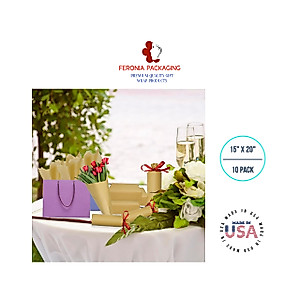 Gift Wrap Tissue Paper 10 Sheets, Premium Gift Wrap and Art Supplies for Birthdays, Holidays, or Presents by Feronia packaging, Large 15 Inch x 20 Inch Made in USA (Solid Kraft)