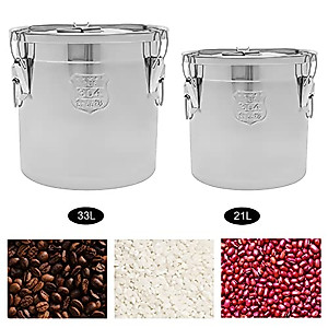 LyeXD 12L Stainless Steel Food Storage Containers with Lids Airtight, Food Grade Bucket, Kitchen Canisters for Countertop for Sugar, Flour, Tea, Rice, Grains, Oil