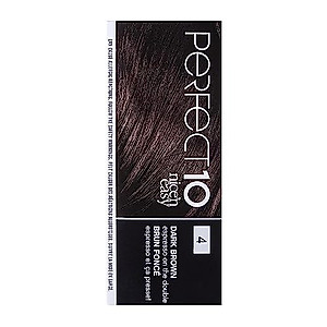 Clairol Nice'n Easy Perfect 10 Permanent Hair Dye, 4 Dark Brown Hair Color, Pack of 2