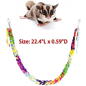 8 Pack Sugar Glider Toy Colored Climbing Cotton Rope Hanging Swing for Sugar Glider Squirrel Hamster Bird Parrot Hanging Toy Cage Accessories Rat Toys Bird Rope Perch Swing Toy (8 Pack)
