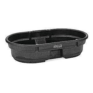 Rubbermaid Commercial Products Stock Tank, 50-Gallons, Structural Foam, Heavy Duty Container, for Livestock/Animal/Cattle Feed & Water, Outdoor Homemade Pool/Hot Tub/Bathtub, & Pet Cleaning/Dog Wash