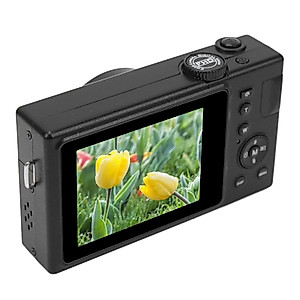 Vlogging Camera, Long Battery Life Selfie Dual Screen 4K Digital Camera Multifunction Cyclic Record 4X Zoom for Travel for Kids for Beginners for Outdoor (Black)