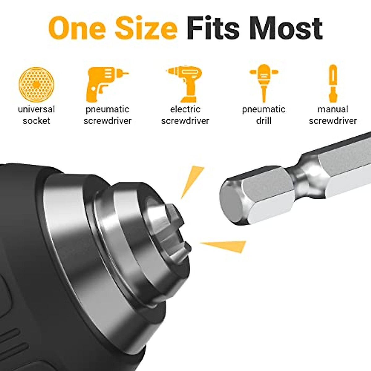 HANPURE Right Angle Drill Attachment Set+Rechargeable LED Flashlight Gloves