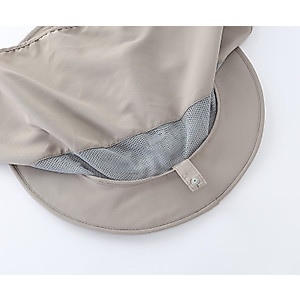 Home Prefer Mens Sun Hat with Neck Flap Quick Dry UV Protection Caps Fishing Hat (Ash Grey)