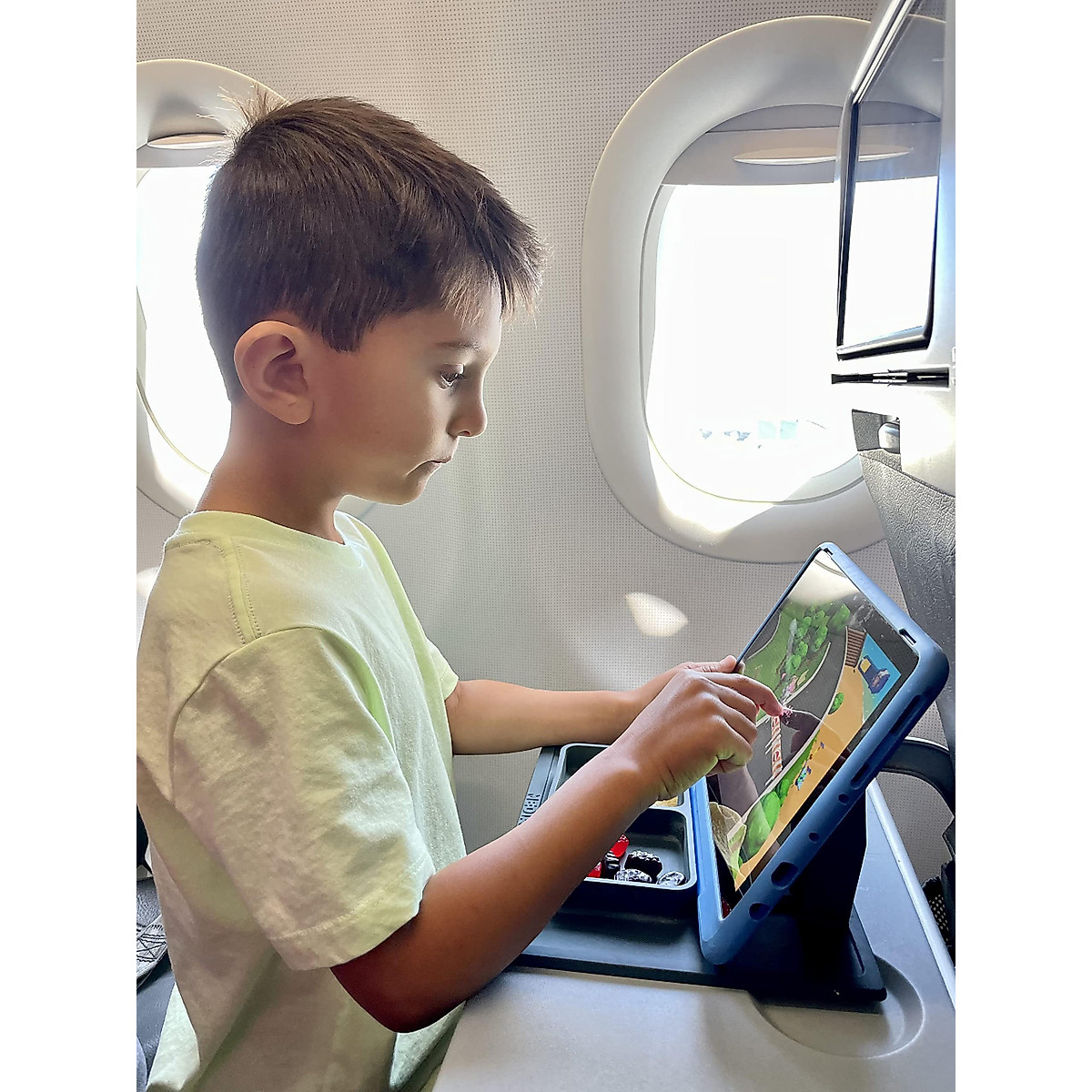 Media Mat - Silicone Food Placemat with Built-in Tablet/Phone/Media Stand for Kids, Toddler, Baby (Charcoal) Dishwasher Safe, Easy to Clean