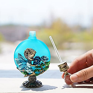 YU FENG Vintage Cherub Angel Perfume Bottles Empty Decorative Refillable Crystal Glass Perfume Bottle(Blue,30ML)