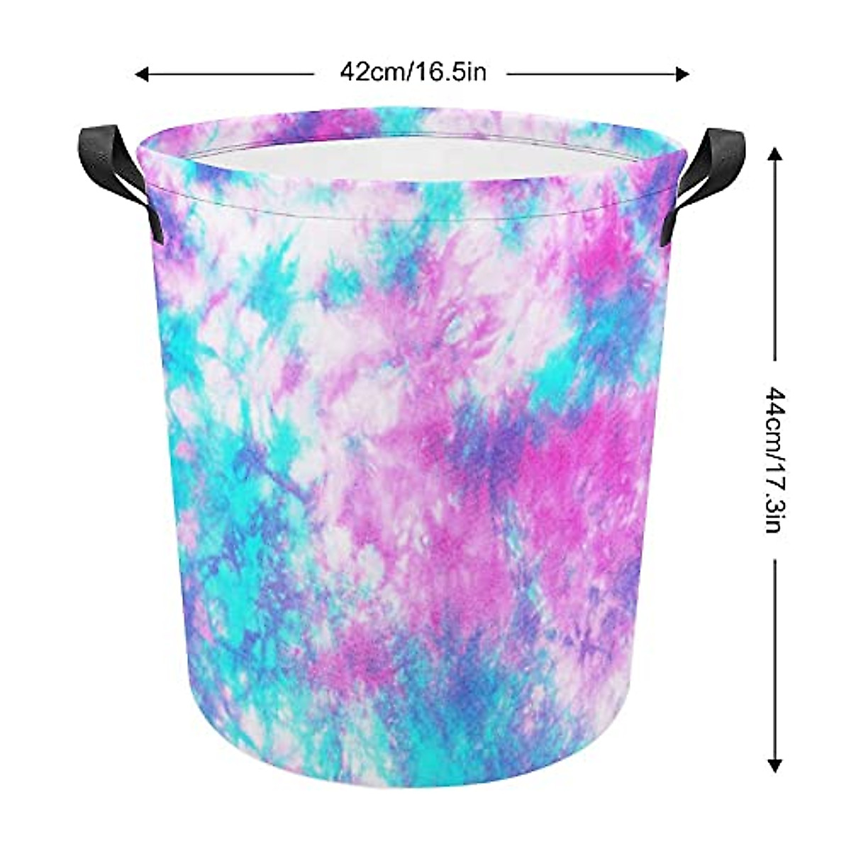 BlueKeyStudio Pink Blue Tie Dye Funny Print Laundry Basket Clothes Hamper for Toy Storage, One size