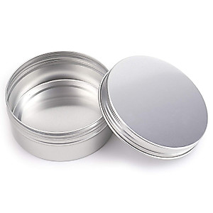 Foraineam 24 Pack 8 oz / 240ml Round Aluminum Tin Cans with Screw Top Lids - Large Metal Empty Tea Storage Case Jars - Spice Salve Hair Wax Cosmetic Cream Containers