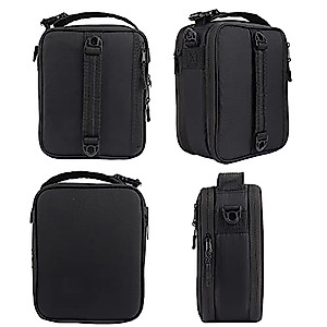 GOWRAPS Insulated Lunch Bag For Kids Women Men-Black Lunchbox For Adults With Strap Small Insulated Lunch Box For Work School Rectangle lunch Boxes Expandable-Black