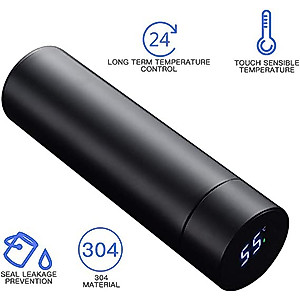 Shari’s Tea – Temperature Controlled Thermos with Infuser - Smart Coffee and Tea Thermos with LED Temperature Display in Fahrenheit, Insulated Bottle Stay Hot or Cold for up to 24 Hrs.