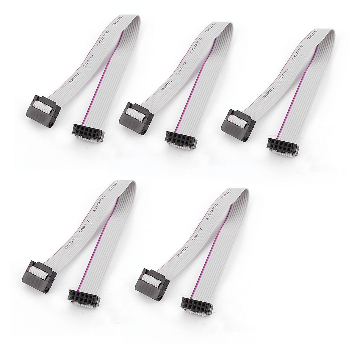 uxcell® 5pcs IDC 10Pin Hard Drive Extension Wire Flat Ribbon Cable 20cm Long