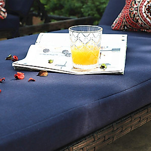 PHI VILLA Outdoor Furniture Patio Chaise Lounge Chair Set of 2 Piece Adjustable Wicker Loungers for Outside Deck