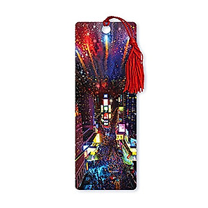 Dimension 9 3D Lenticular Bookmark with Tassel, Times Square Christmas, Winter in New York City Series (LBM084)