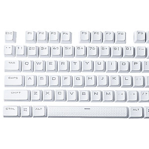 PBT Double-Shot Full Set 104 Key keycaps US Layout Replacement for Corsair K70 RGB MK.2 SE Mechanical Keyboard (White)