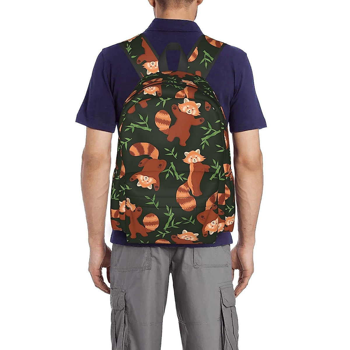 KiuLoam 17 Inch Backpack Cute Red Panda Cartoon Design Laptop Backpack Shoulder Bag School Bookbag Casual Daypack