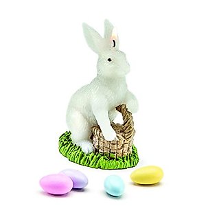 TAG Bunny Rabbit With Basket Easter Candle Centerpiece Decoration Multicolored