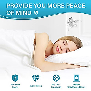 Portable Door Lock for Travel Hotel Safety - Metal Hotel Door Locks for Travelers Apartment Home Security Bedroom Hotel Room Locks for Kid Women Travel Gifts Apartment & Travel Essentials