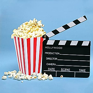 STOBOK Popcorn Boxes,Classic Popcorn Containers Paper Popcorn Buckets Carnival Red White Stripes Popcorn Bags Popcorn Tubs or Movie Night