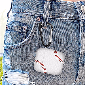 Baseball Print Airpods Case Compatiable with Airpods 1&2 - Airpods Cover with Key Chain, Full Protective Durable Shockproof Personalize Wireless Headphone Case