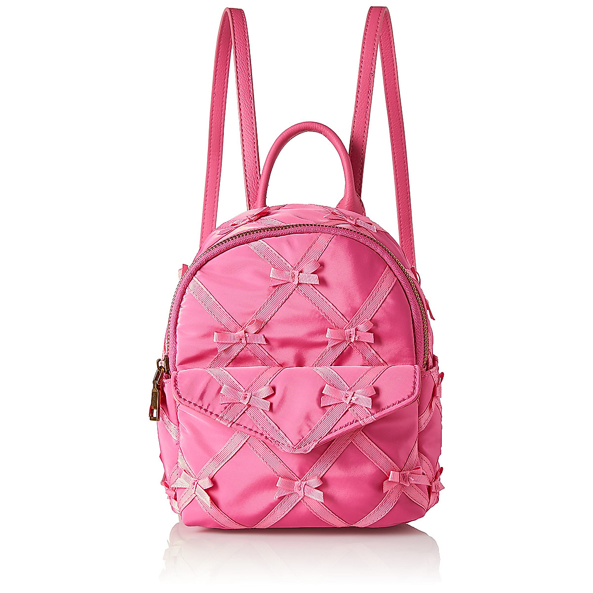 Betsey Johnson Women's Bow-Peep Nylon Mini Backpack, Pink, One Size
