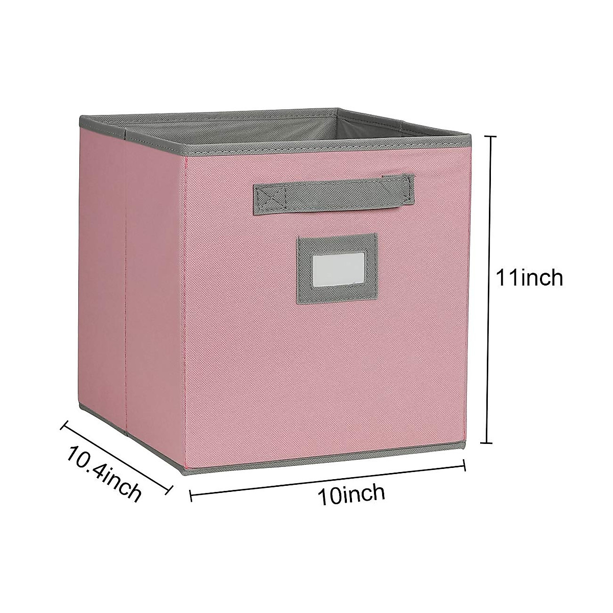 PDTXCLS Yowego EPG-Life 6 Pack Foldable Storage Cubes with Label Holder and Fabric Handle, Pink