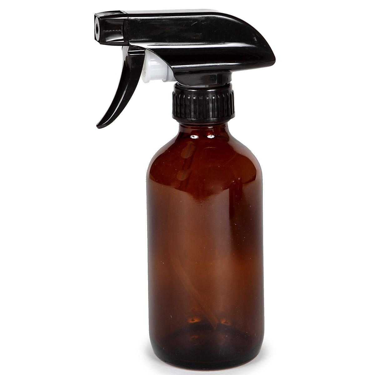 Vivaplex, 6, Large, 8 oz, Empty, Amber Glass Spray Bottles with Black Trigger Sprayers