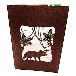 Liif Dinosaur 3D Greeting Pop Up Birthday Card, Happy Birthday Card for Kids, Boy, Son, all occasions, Birthday, Thank you, Thinking Of You, Congratulations