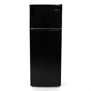 West Bend Apartment Refrigerator Freestanding Slim Design Full Fridge with Top Freezer for Condo, House, Small Kitchen Use, 7.4-Cu.Ft, Black