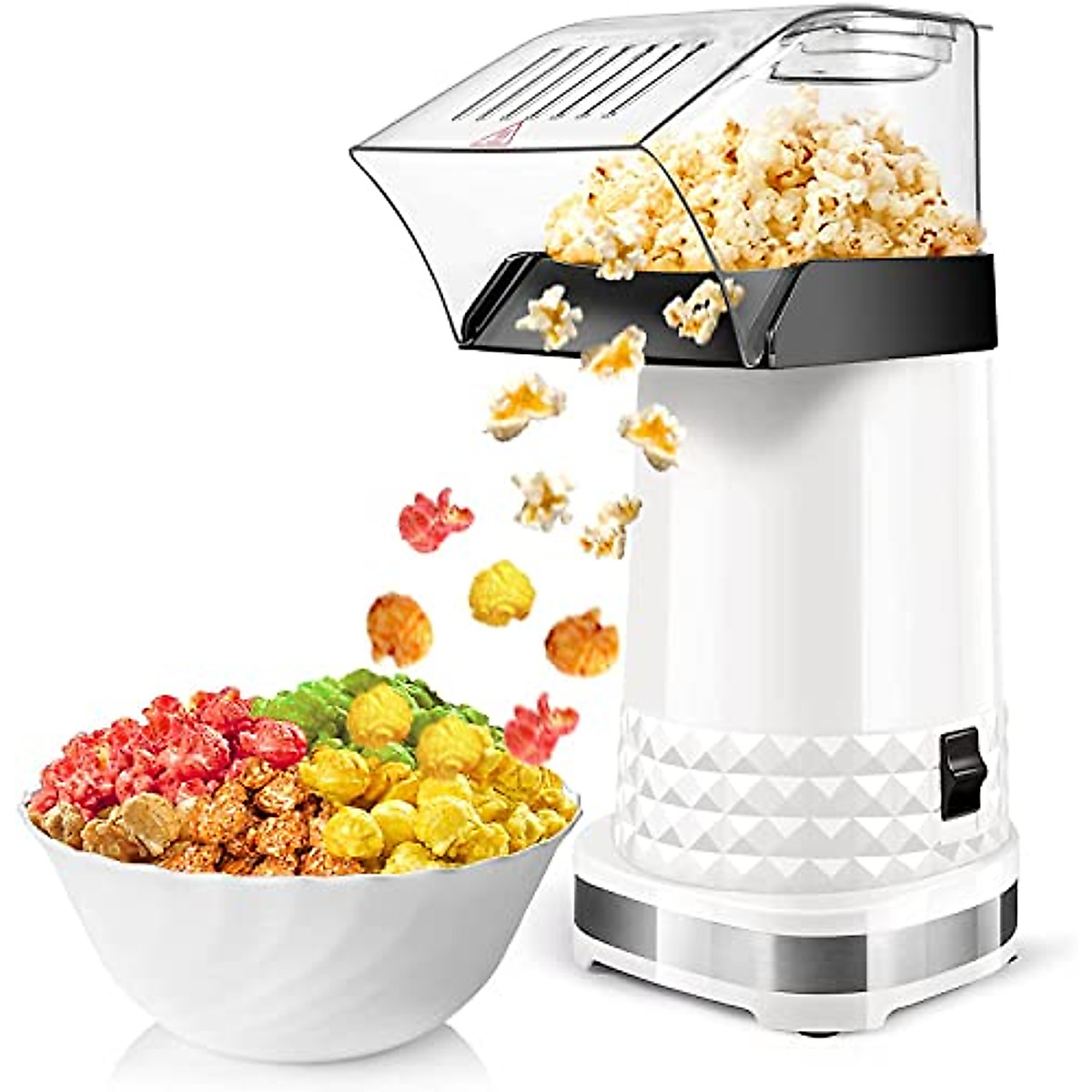Popcorn Machine High Popping Rate, 3.5 Quarts, 1200w, 2 Min Fast Popping Air Popper Popcorn Maker, No Oil, BPA-Free, Food Safe Mini Popcorn Machine with ETL Certified, Popcorn Poppers for Home