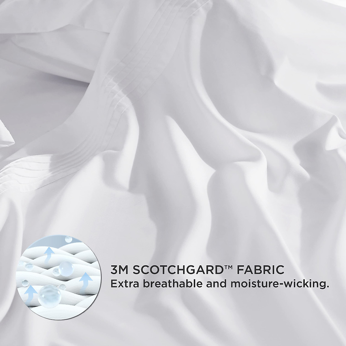 Bedsure Deep Pocket Full Size Sheets Set - Fits Mattresses Up to 21" Thick, 4 Piece Air Mattress Sheets with Deep Pocket, Moisture Wicking Soft Cooling Bedding Sheets & Pillowcases, White