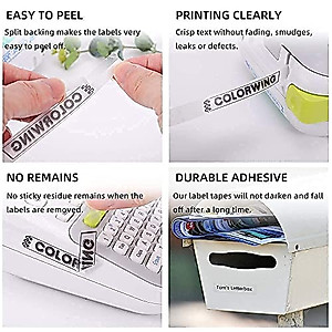 COLORWING Compatible Label Tape Replacement for Brother Ptouch TZe TZ Tape 0.47" x 26.2' Berry Pink/Pastel Pink/Pastel Purple/Pastel Blue/White/Clear, for PTD210 PTD400 PTD200, 8 Pack