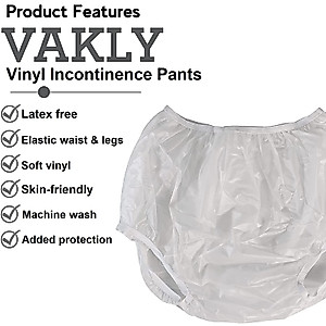 Adult Vinyl Waterproof Pull-On-Cover Incontinence Pants (This is not a Diaper) Extra Oversized Waterproof Underwear Protection to GO ON TOP of/Together with Diapers & Briefs as Added Leak Resistance