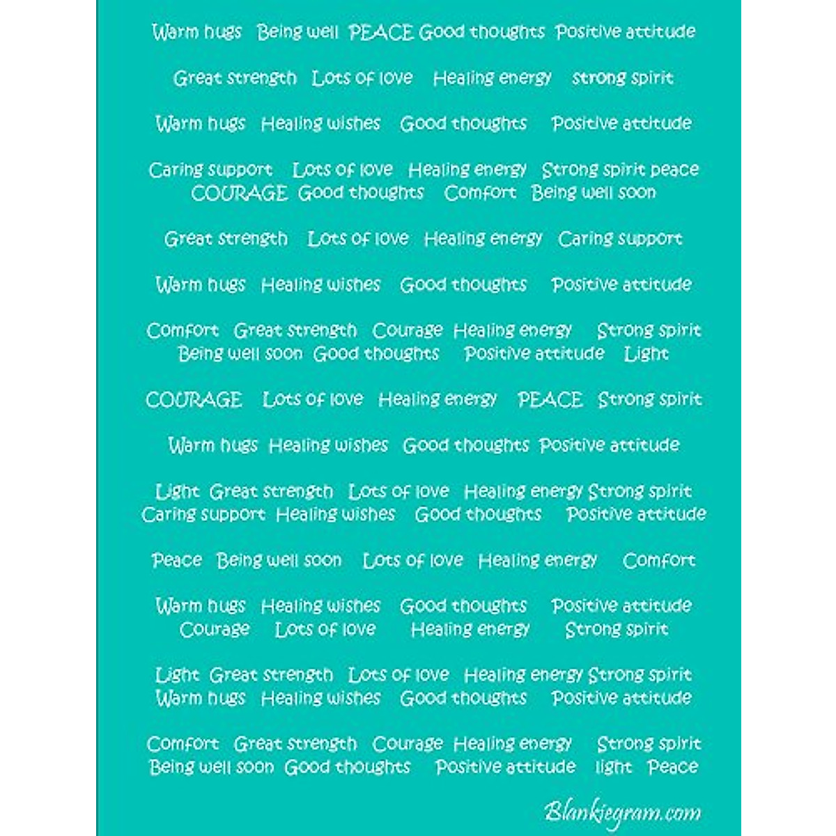 BlankieGram Healing Thoughts Throw Blanket - Healing Blanket - Positive Energy - Inspirational Blanket - Perfect Get Well Gifts for Women, Men and Children - (50 x 60)