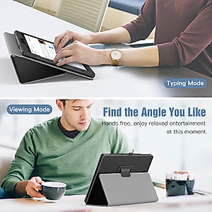 TiMOVO Case for All-New Kindle Fire HD 10 & Fire HD 10 Plus Tablet (10.1", 11th Generation, 2021 Release), Slim Folding PU Leather Stand Cover Case with Auto Wake/Sleep, Black