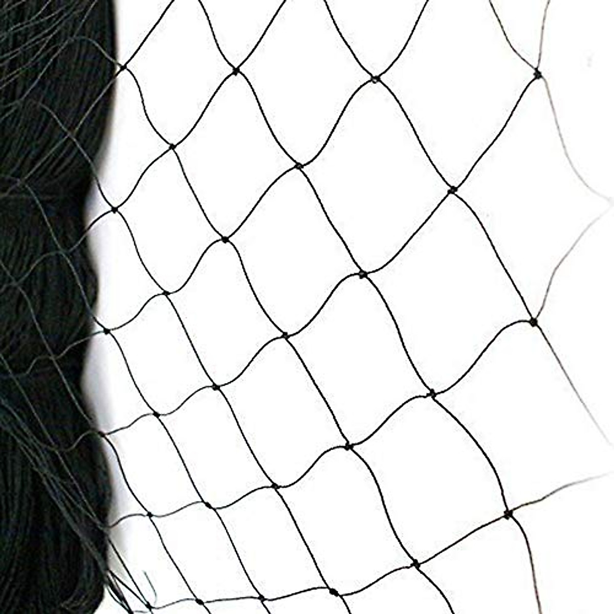 boknight Bird Netting for Garden, 25 X 50 feet Net Netting for Bird Poultry Aviary Heavy Duty Chicken Netting with Ropes& Cable Ties, 2.4 inch Square Mesh Size (25' x 50'-2.4'')