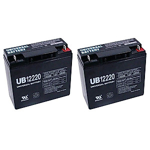 UPG Universal Power UB12220 12 Volt 22 AmpH SLA Replacement Battery - 2 Pack
