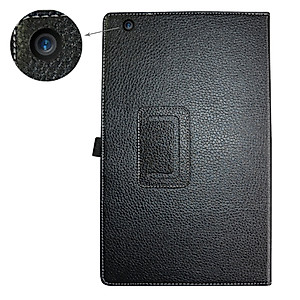 AT&T Trek 2 HD Case (Model 6461A),Mama Mouth PU Leather Folio 2-folding Stand Cover with Stylus Holder for 8" ZTE Trek 2 HD K88 /ZPad 8 K81 Android Tablet,Black