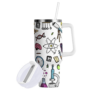 ARGTILDN 30 oz Tumbler Physics Mathematics Chemistry Insulated Travel Mug with Handle and Straw Lid Stainless Steel Vacuum Coffee Cup Tea Beverage Container Water Bottles for Car Sports office