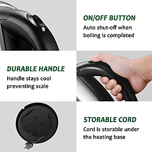 TOPWIT Electric Kettle Hot Water Kettle, 2.0L Stainless Steel Electric Tea Kettle & Coffee Kettle, BPA-Free Water Warmer with Fast Boil, Auto Shut-Off & Boil Dry Protection