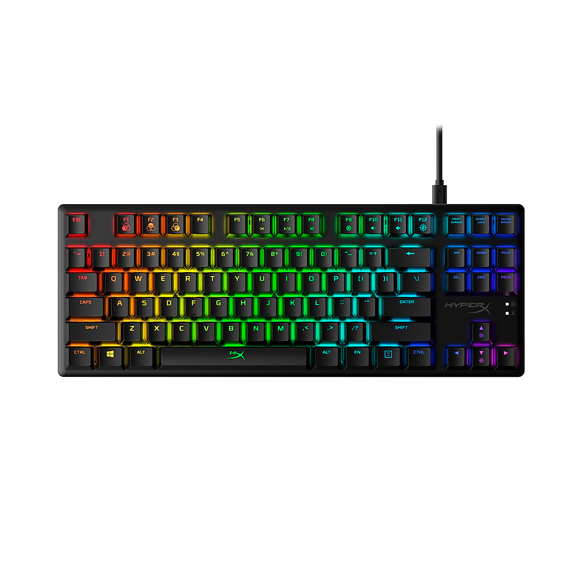 HyperX Alloy Origins Core - Tenkeyless Mechanical Gaming Keyboard, Software Controlled Light & Macro Customization, Compact Form Factor, RGB LED Backlit, Tactile HyperX Aqua Switch,Black