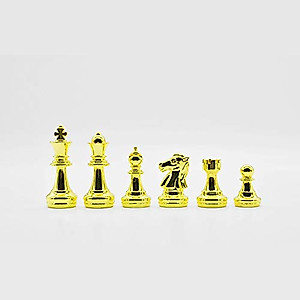 Chess Set Large Portable Chess Set Game Gold&Silver Pieces Board Folding Plate Reinforcement Board Game Children Chess Game Board Set