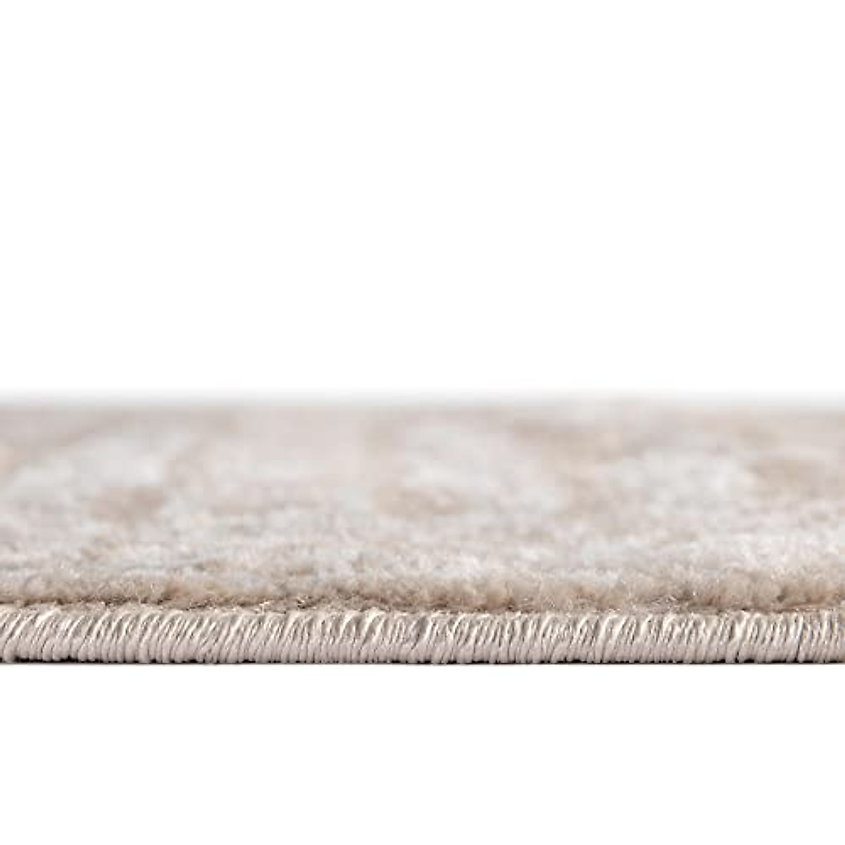 Unique Loom Oxford Collection Area Rug - Magdelan (8' x 10' Oval, Beige/Ivory)